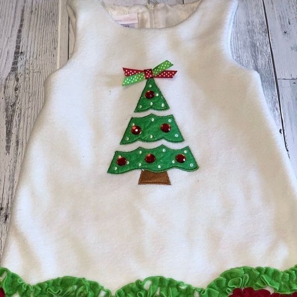 Bonnie Baby | Dresses | Boutique Bonnie Baby Christmas Tree Dress ...